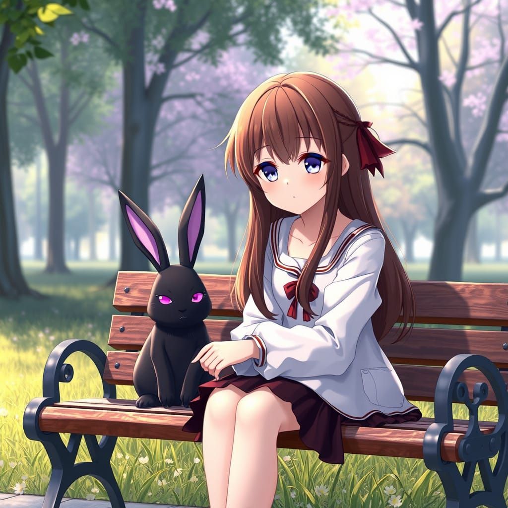Anny and Moon Rabbit - Girl and Anime Rabbit in Enchanting ...