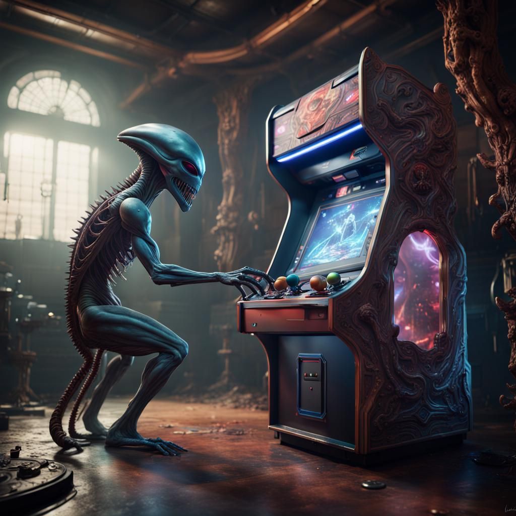 Alien Gamer - AI Generated Artwork - NightCafe Creator