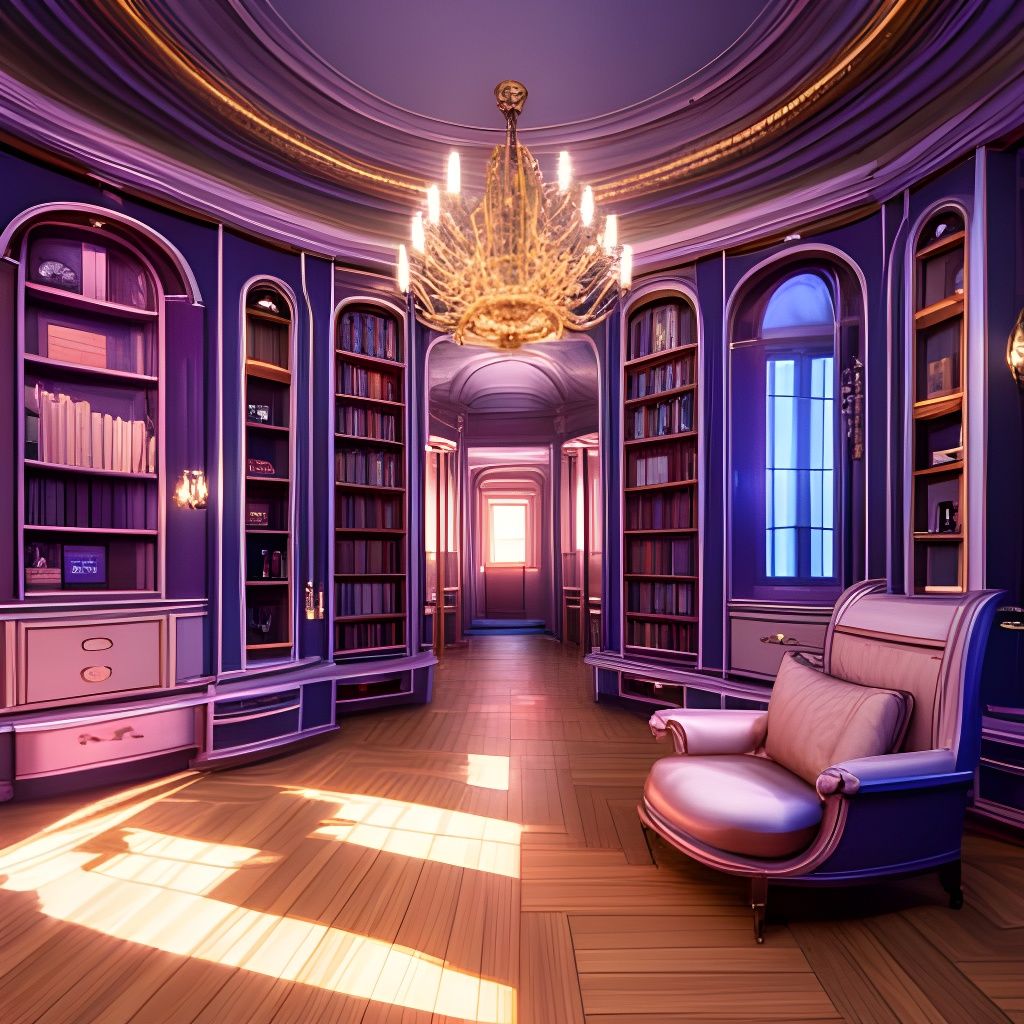 Library ; purple - AI Generated Artwork - NightCafe Creator