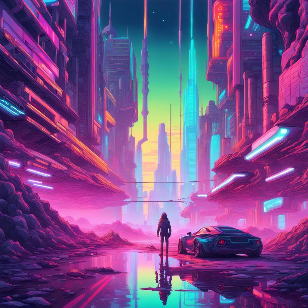 dystopian futuristic gaming world - AI Generated Artwork - NightCafe ...