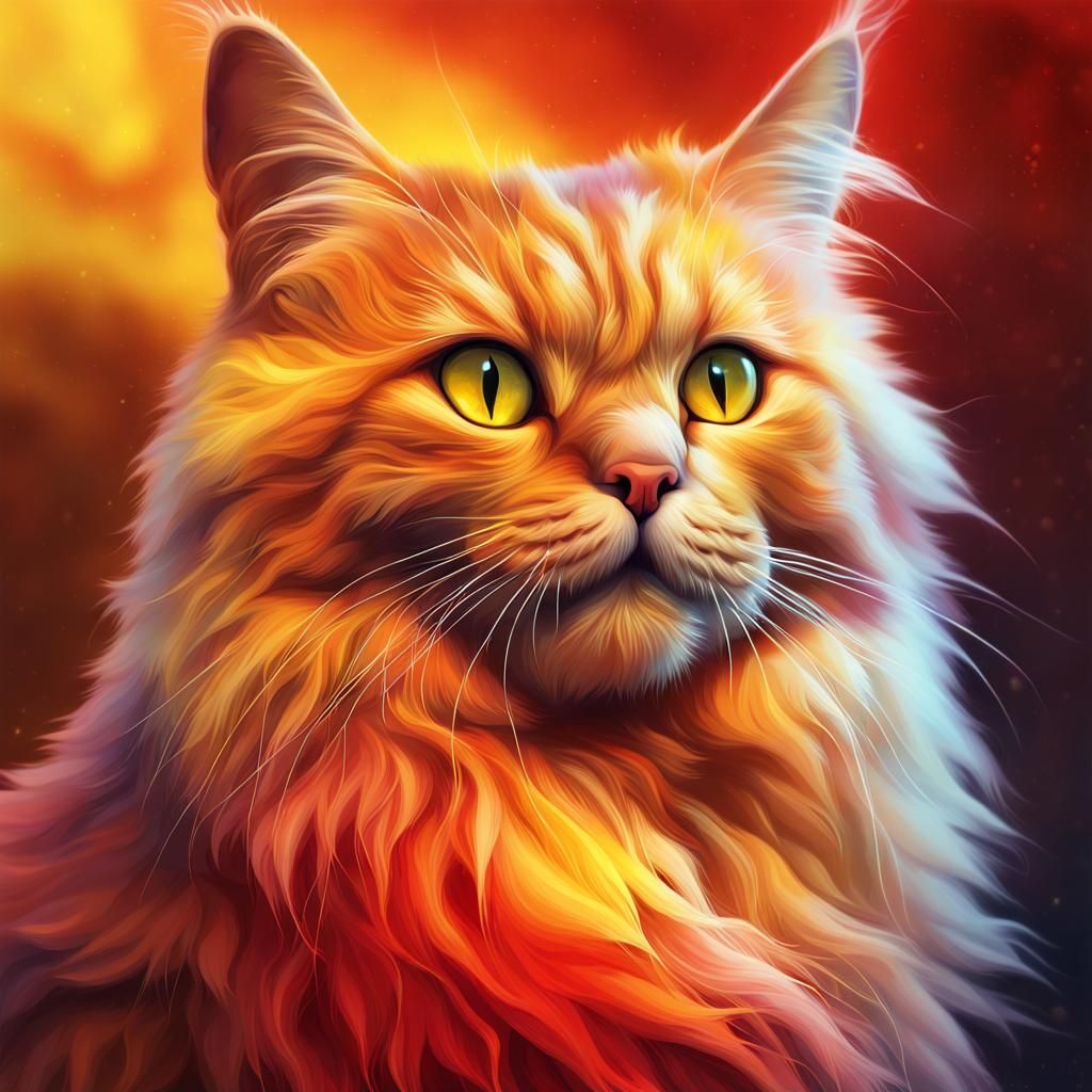 Fire Cat - AI Generated Artwork - NightCafe Creator