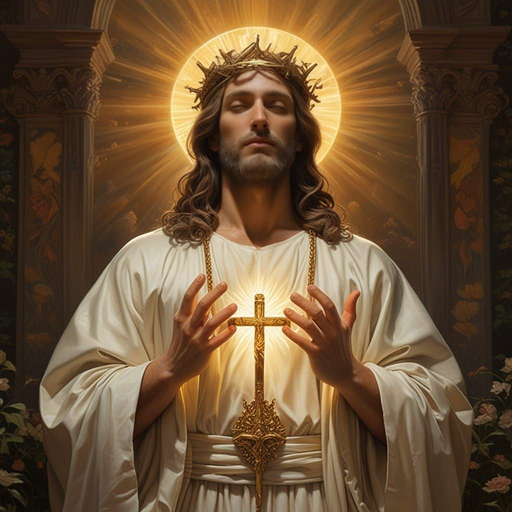 Jesus Christ as Divine Light, Illuminating Love an... - AI Art