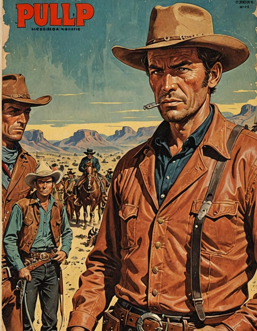 1960 spaghetti western. Pulp art. comic. - AI Generated Artwork ...
