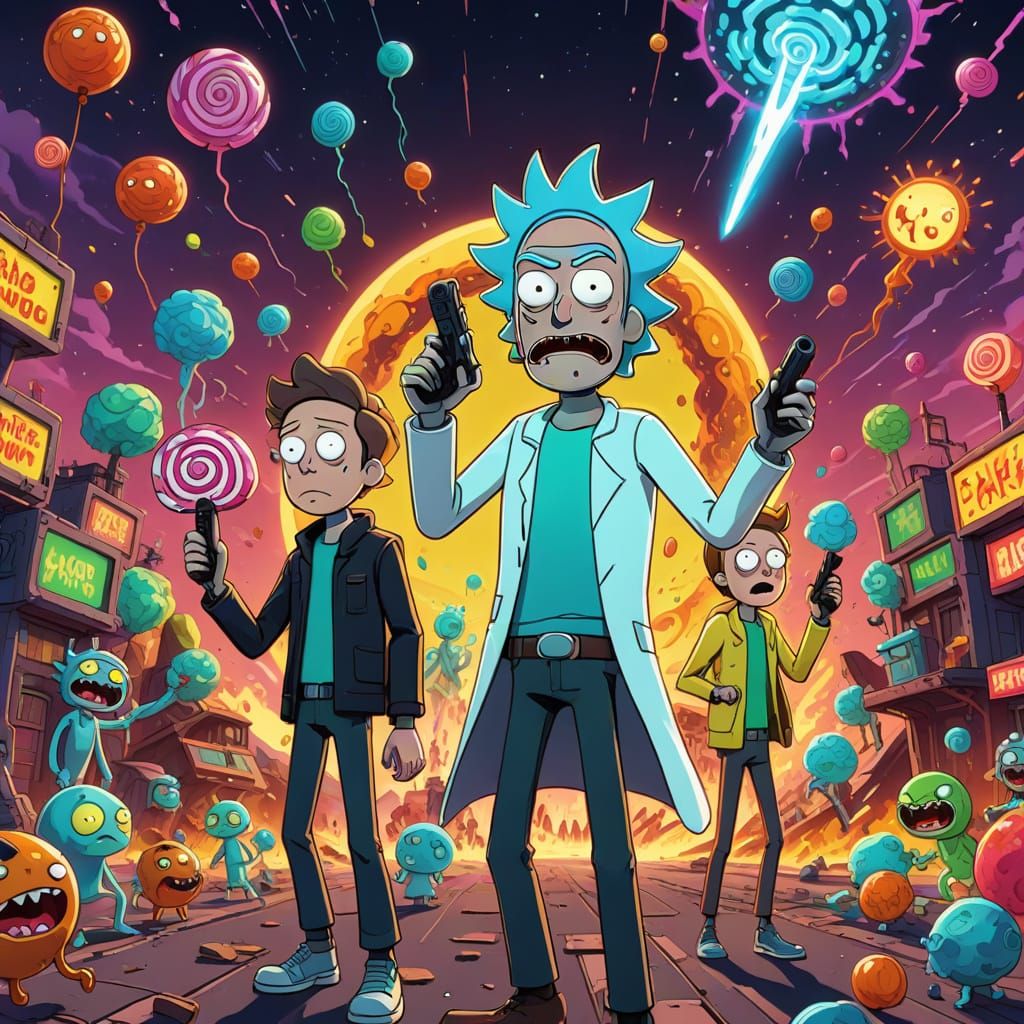 Rick and Morty Explore the Post-Apocalyptic Land o... - AI Art