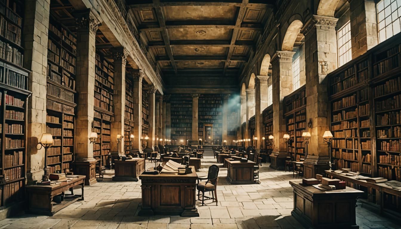 ancient library - AI Generated Artwork - NightCafe Creator