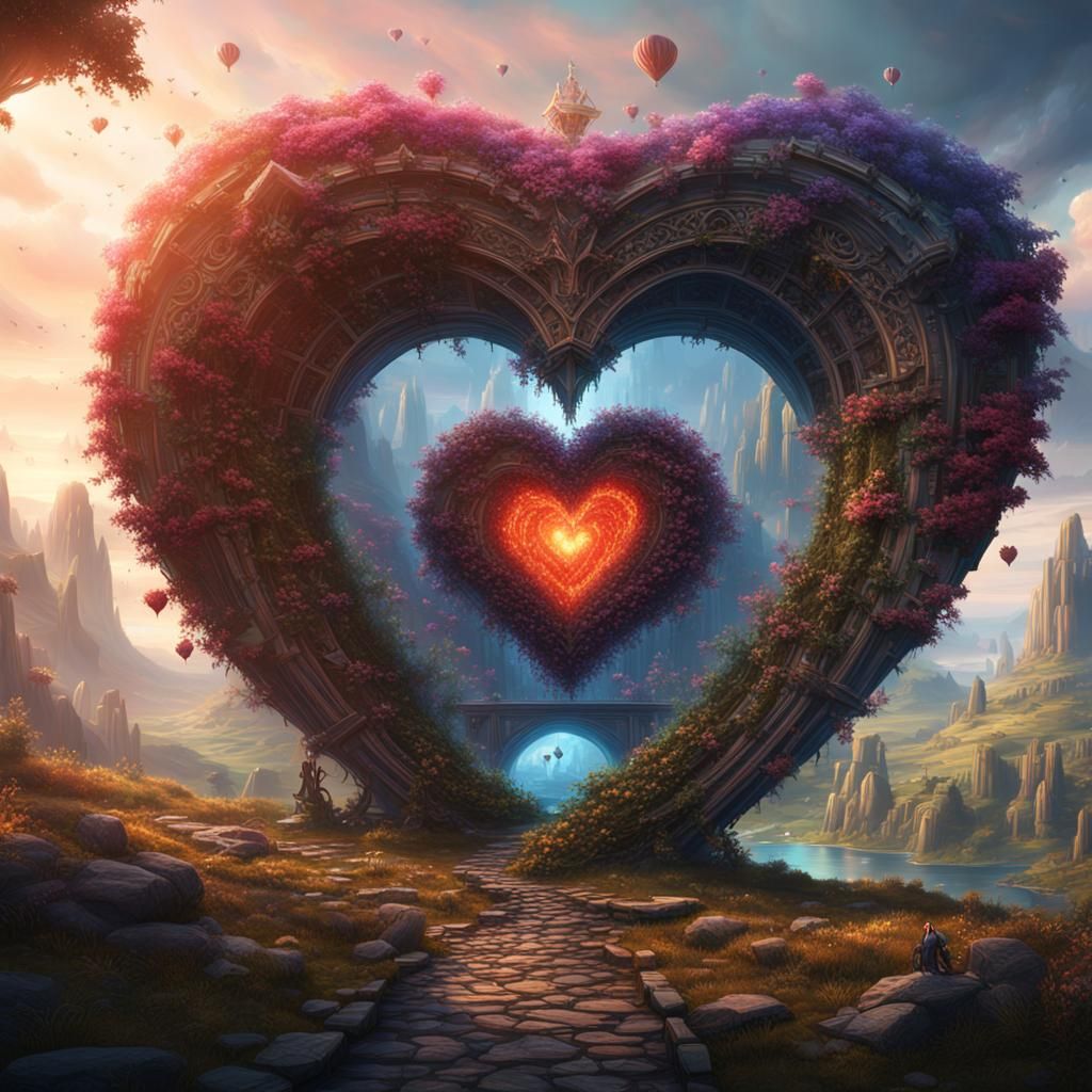 Heart-shaped portal - AI Generated Artwork - NightCafe Creator