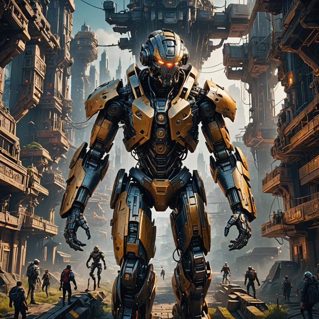 Humans and machines merge to become one and function in harmony. - AI ...