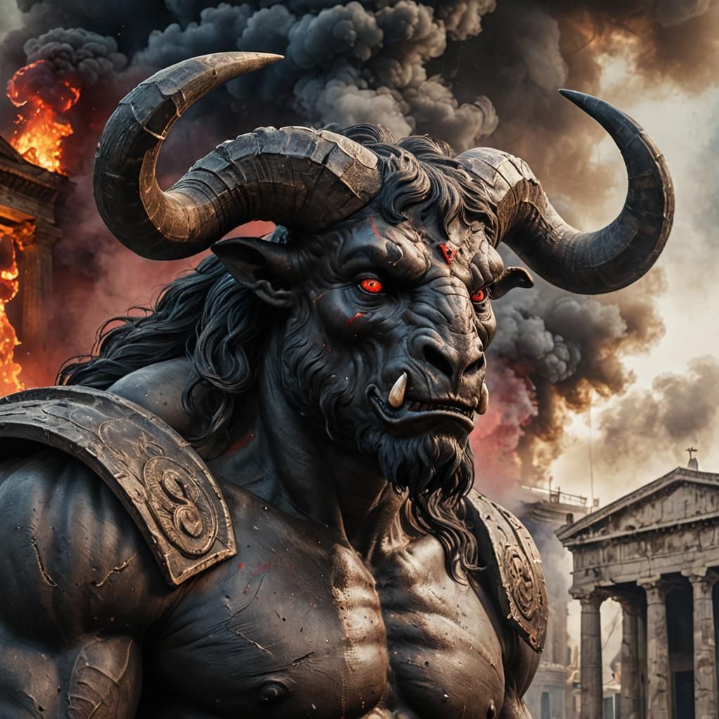 Minotaur Myth Portrait - AI Generated Artwork - NightCafe Creator