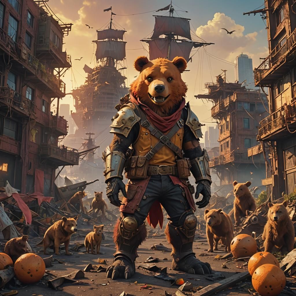 Post-Apocalyptic Digimon in Swashbuckling Pirate A... - AI Art