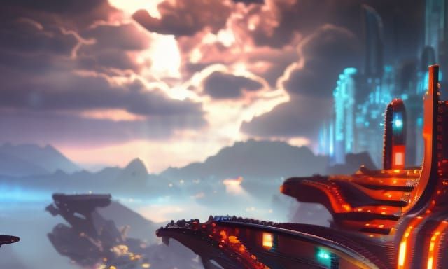 futuristic city overrun with plants detailed matte painting, deep color ...