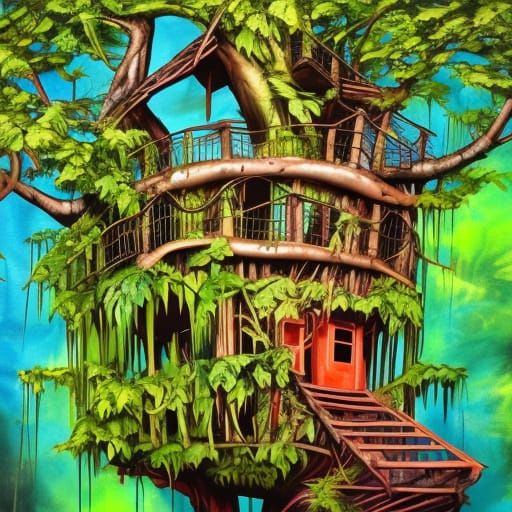 treehouse - AI Generated Artwork - NightCafe Creator