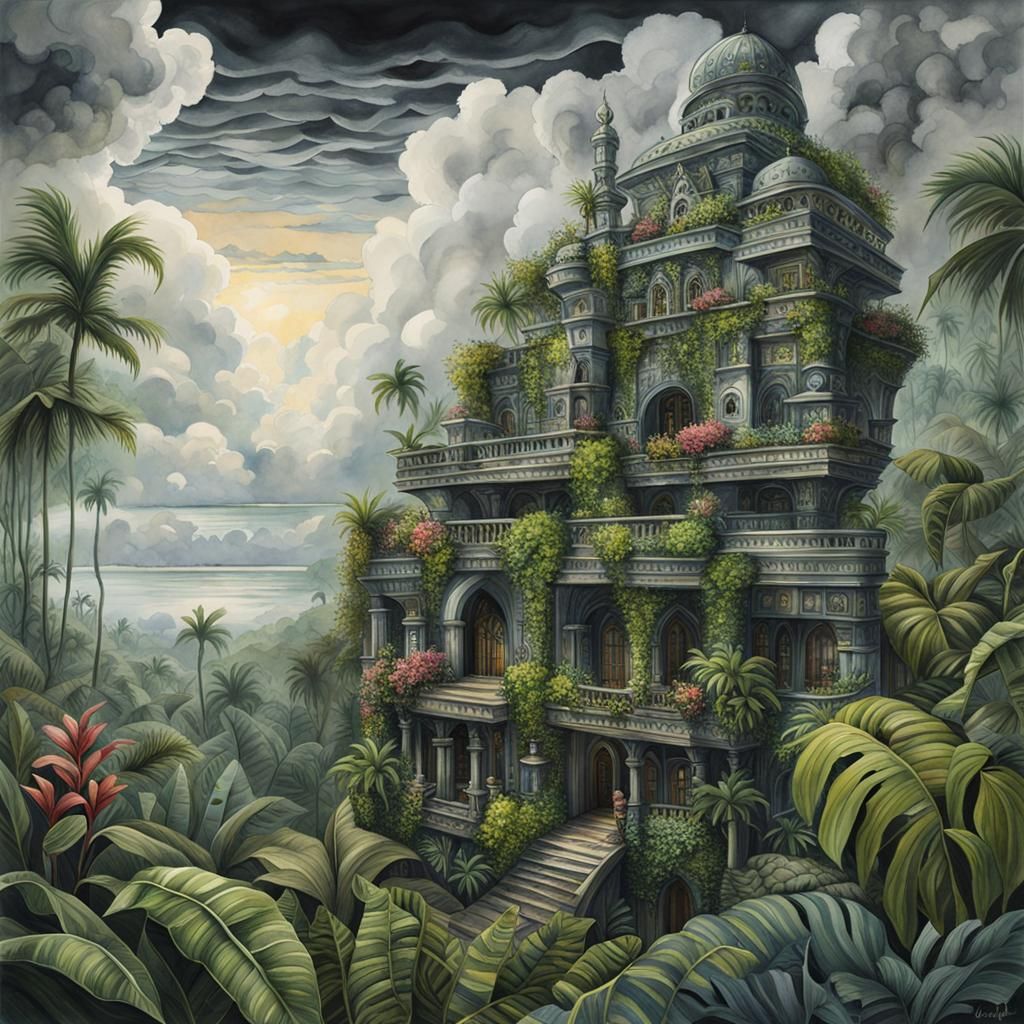 mystery island hidden in mist - AI Generated Artwork - NightCafe Creator