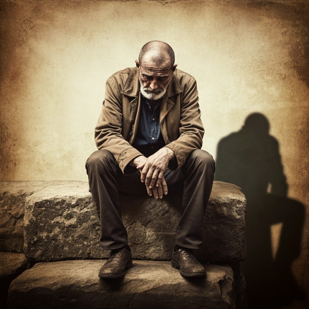 The shadow - Surrealist Figure Dissolves into Eerie Shadow i...