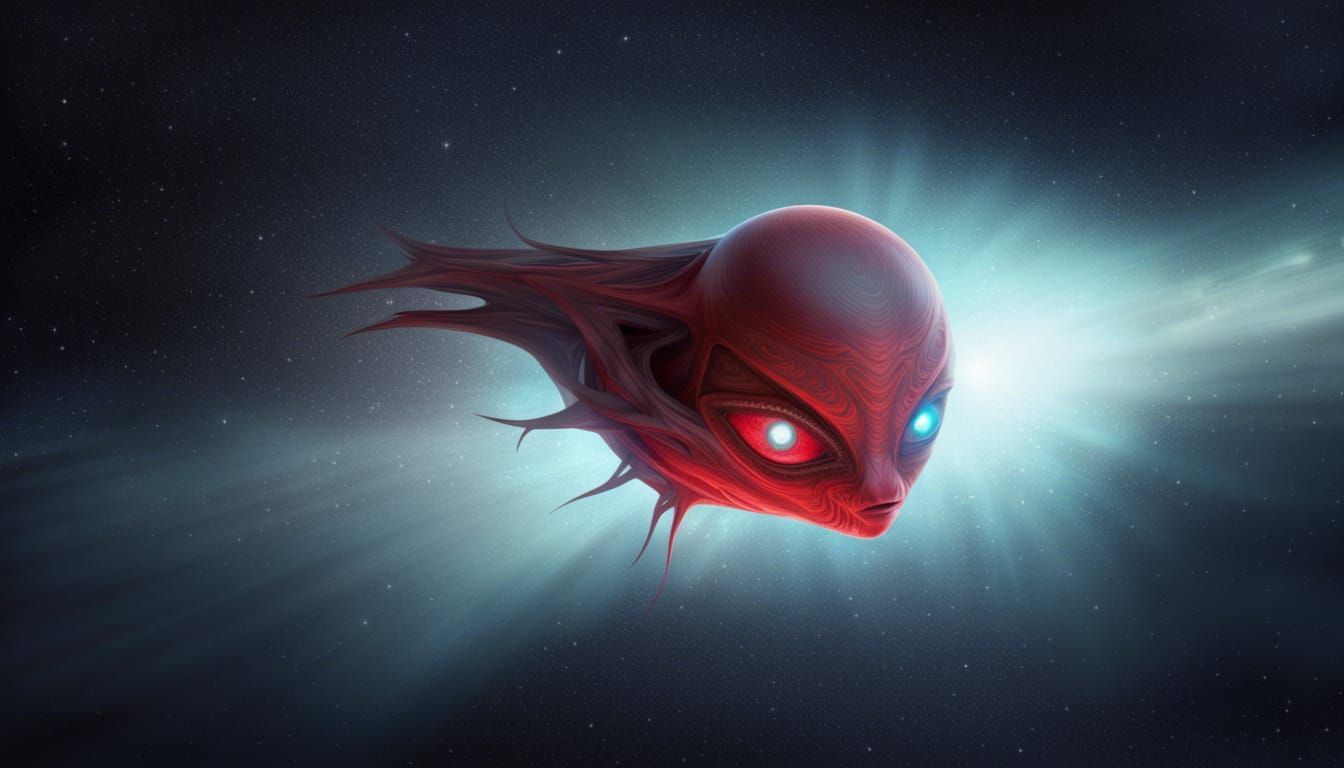 red Alien face - AI Generated Artwork - NightCafe Creator