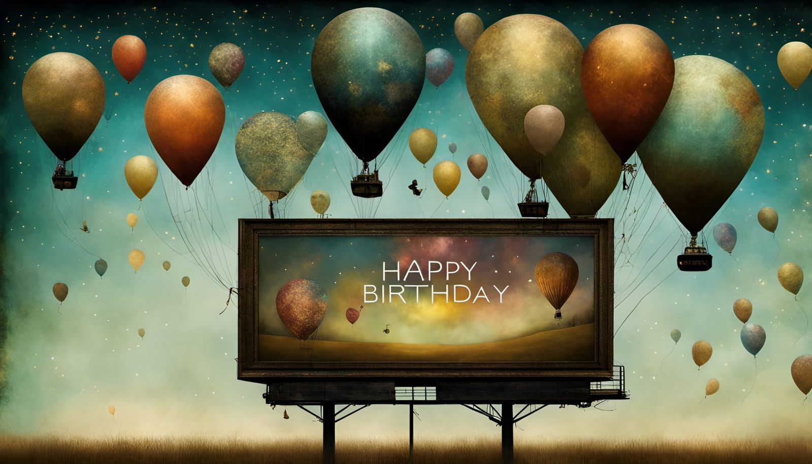 Happy Birthday Billboard - AI Generated Artwork - NightCafe Creator