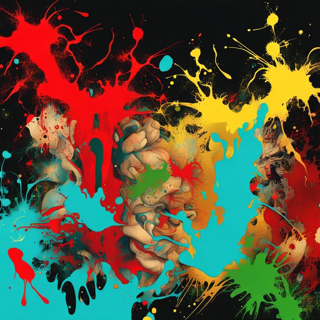 image of rage with ink splash - AI Generated Artwork - NightCafe Creator