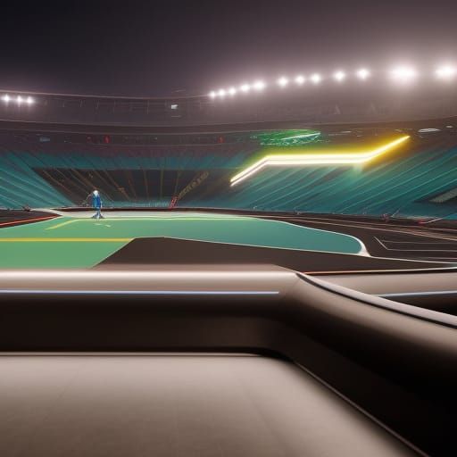 Aesthetically powerful contact sports arena hyperdetailed color ...