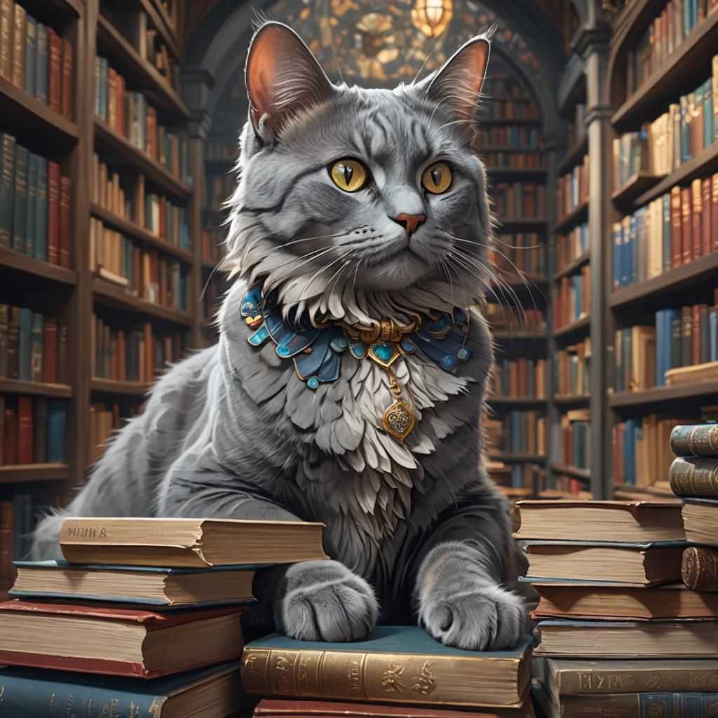 I Am the Library Cat - AI Generated Artwork - NightCafe Creator