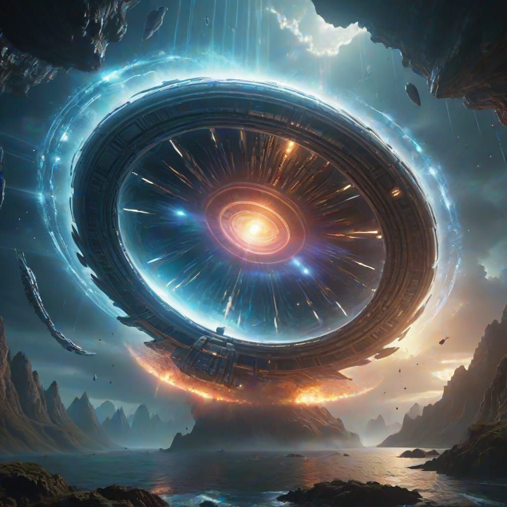 Surreal Cosmic Vessel Transcends Reality Through W... - AI Art