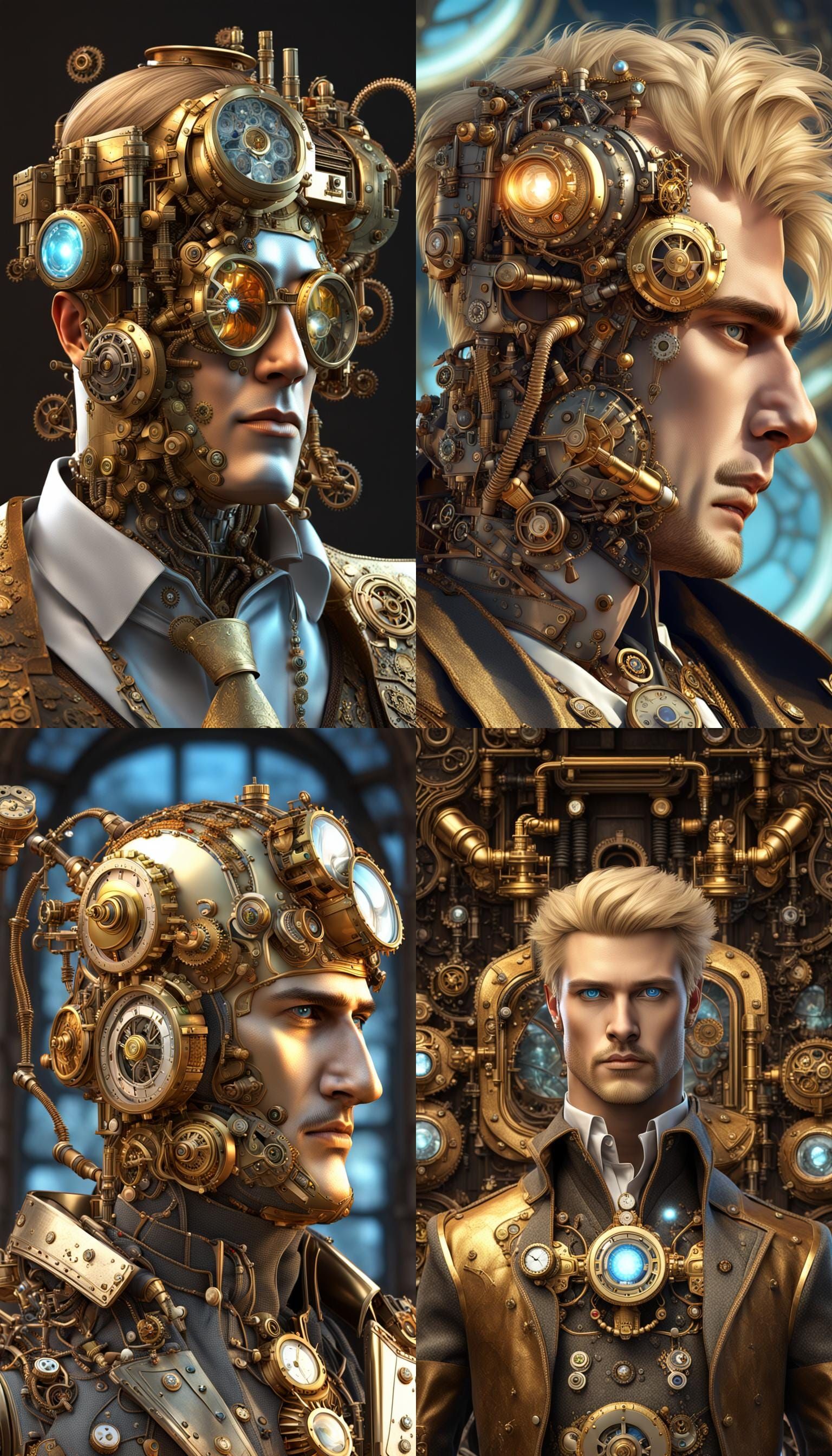 Steampunk Android Engine - AI Generated Artwork - NightCafe Creator