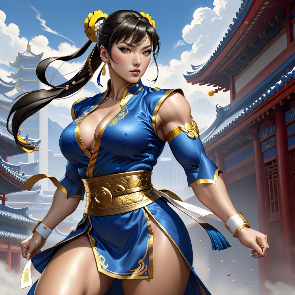 Realistic "Chun Li" from "Street Fighter", Videogame art - AI Generated Artwork - NightCafe Creator