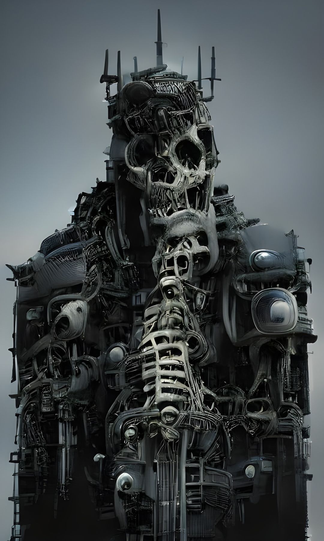 Skeleton horror machine - AI Generated Artwork - NightCafe Creator