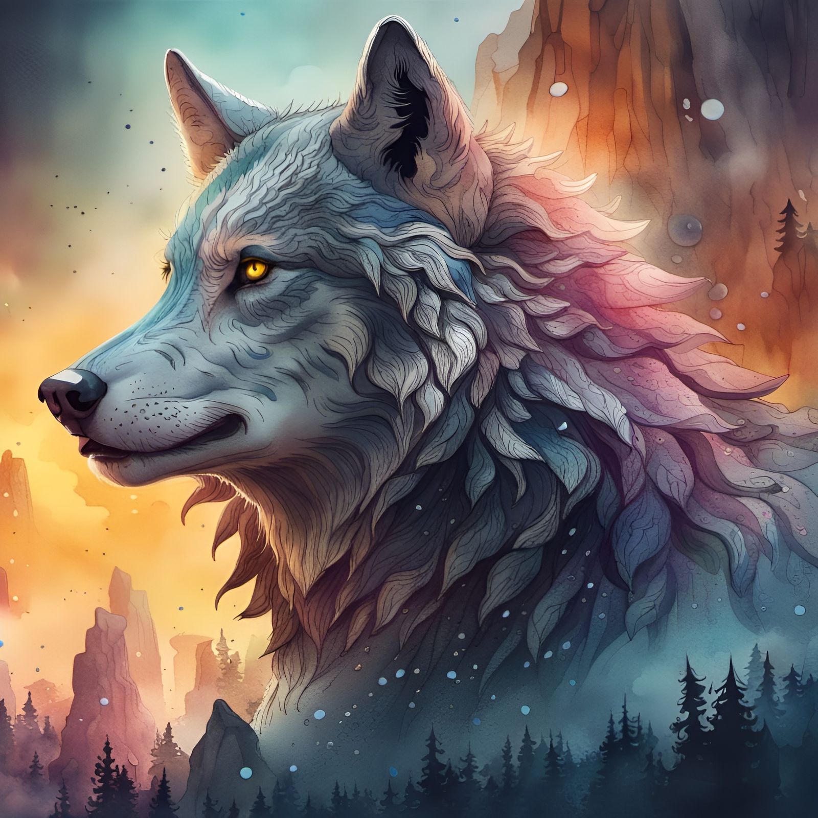 Wondrous Wolf - AI Generated Artwork - NightCafe Creator