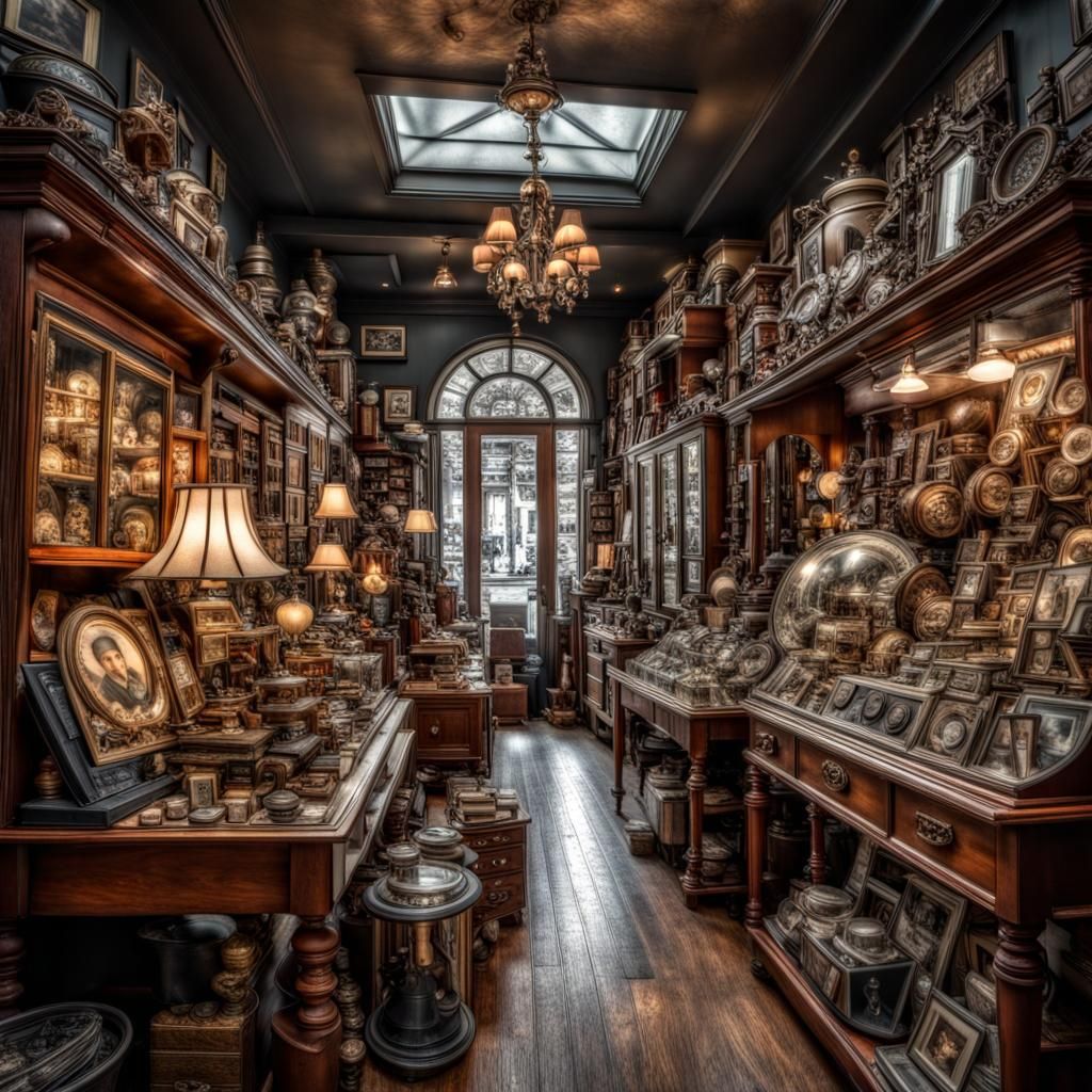 Antique shop - AI Generated Artwork - NightCafe Creator