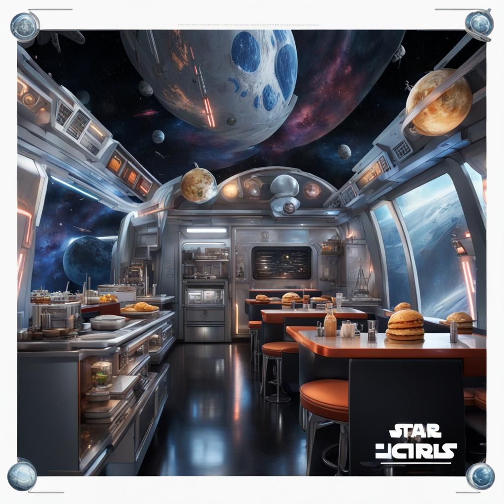 16k resolution, art by George Lucas, Star Wars themed food truck ...