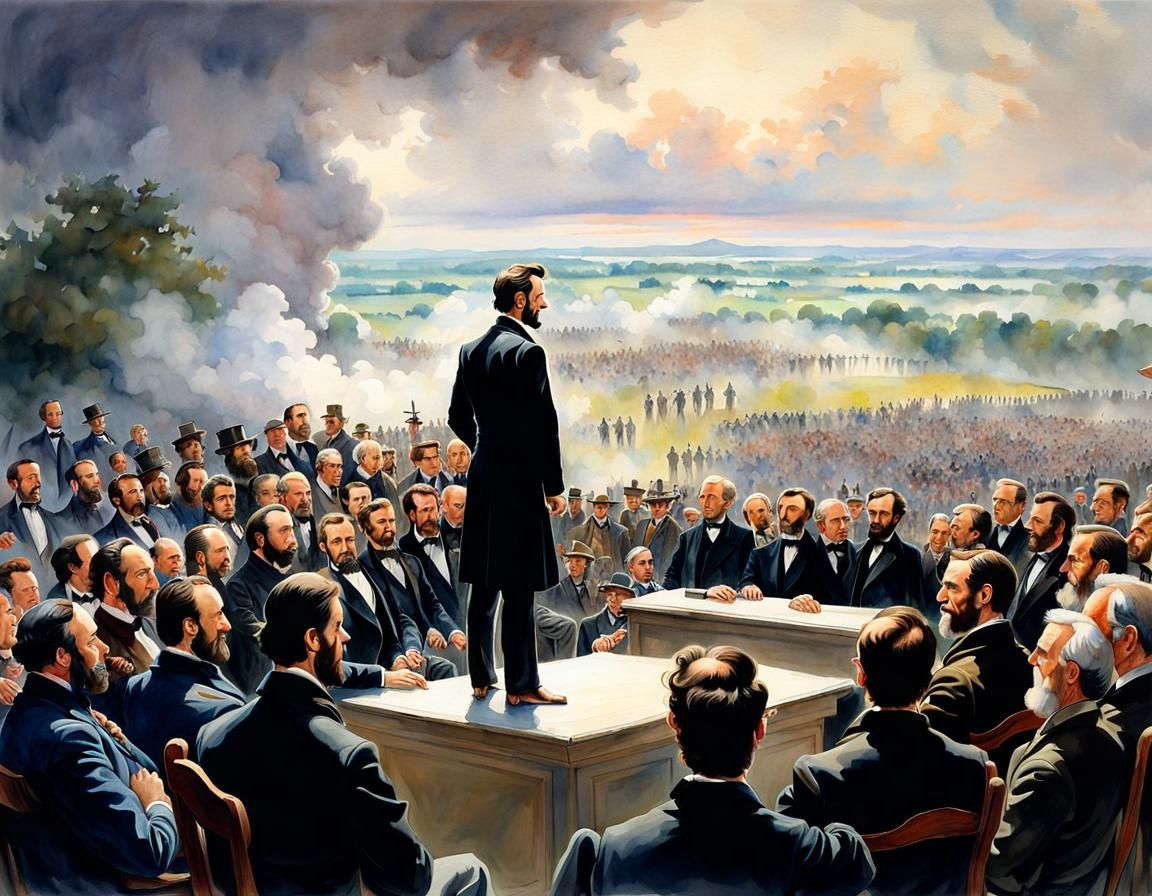 Abraham Lincoln at Gettysburg - AI Generated Artwork - NightCafe Creator