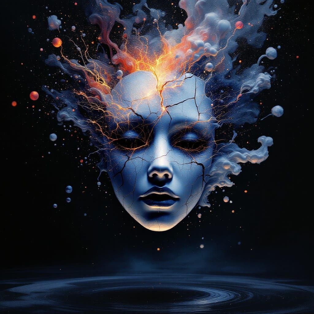 Surreal Fantasy Art Depicting a Porcelain Mask in ... - AI Art