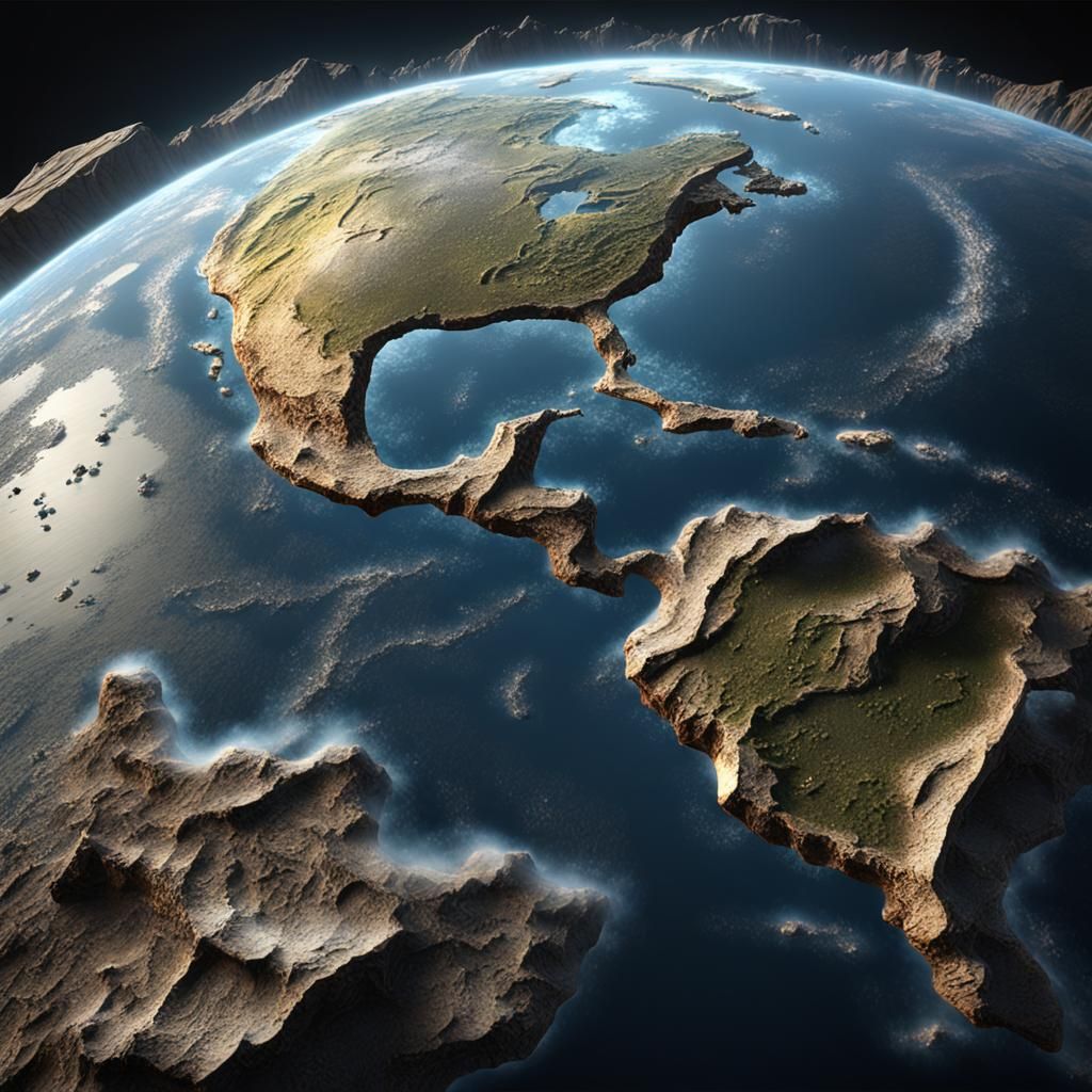 the Earth's crust from side view with fossils ,magnificent detailed ...