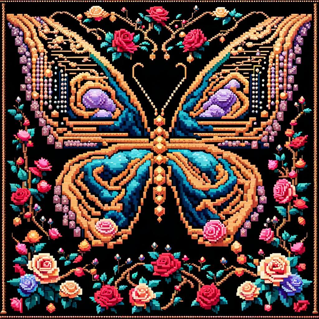 3d Pixel Embroidery Art - AI Generated Artwork - NightCafe Creator