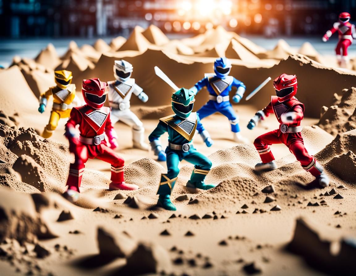 Tiny Morphin Power Rangers - AI Generated Artwork - NightCafe Creator