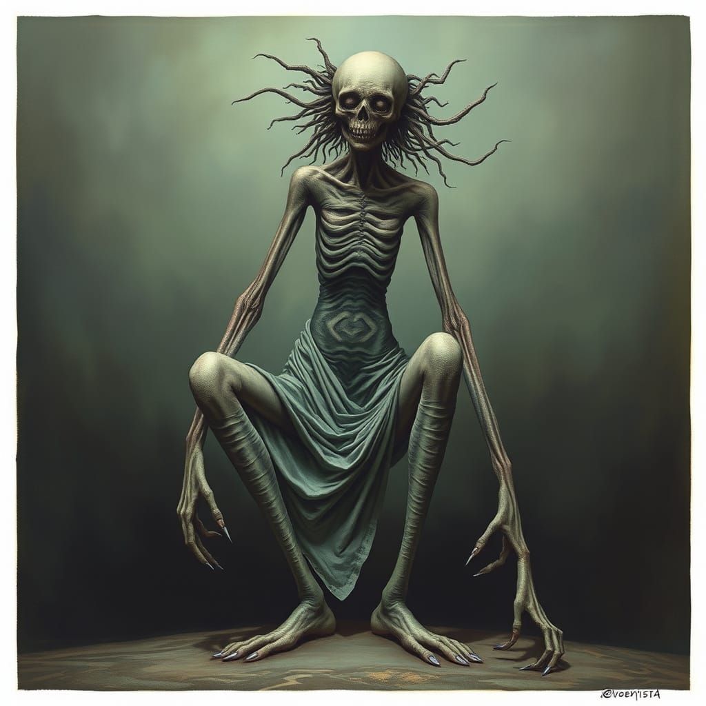 freakier guy - Distorted Dreamlike Figure in a Haunting, Sur...