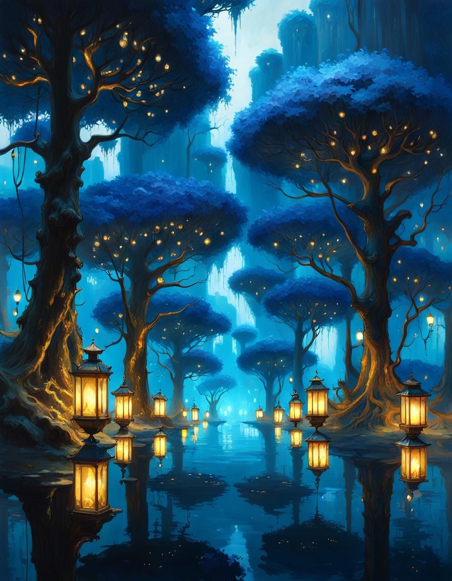 Lit Path - AI Generated Artwork - NightCafe Creator