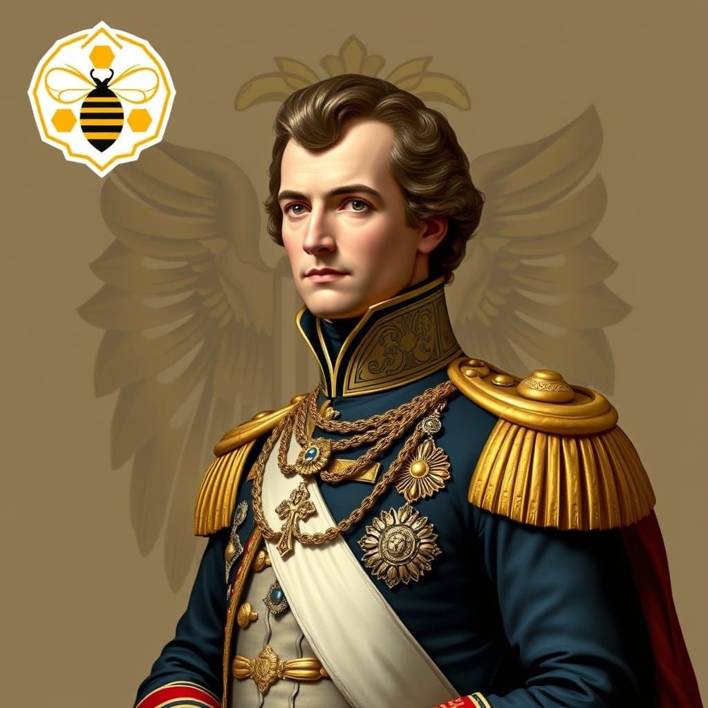 Golden Napoleon in Imperial Bee Regalia - AI Art