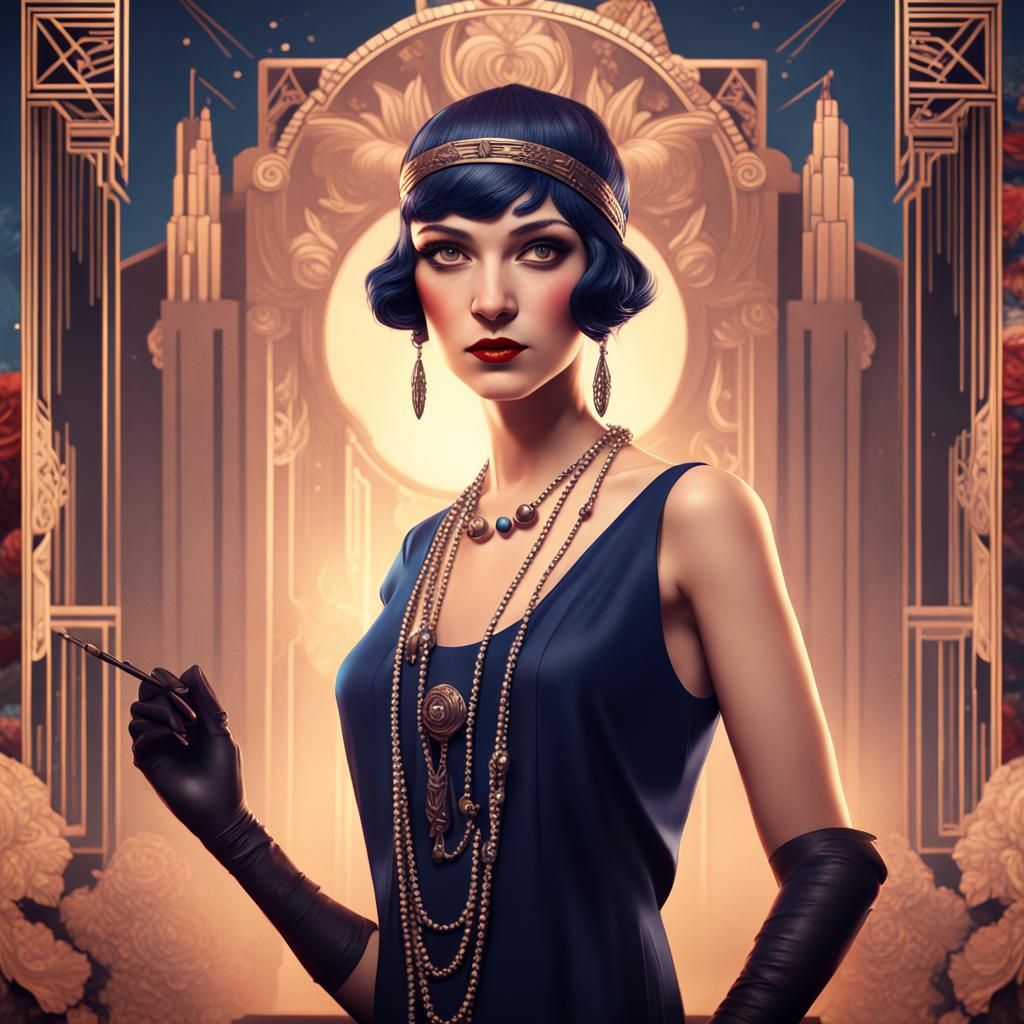 A stylised poster art 1920s flapper girl - AI Generated Artwork ...