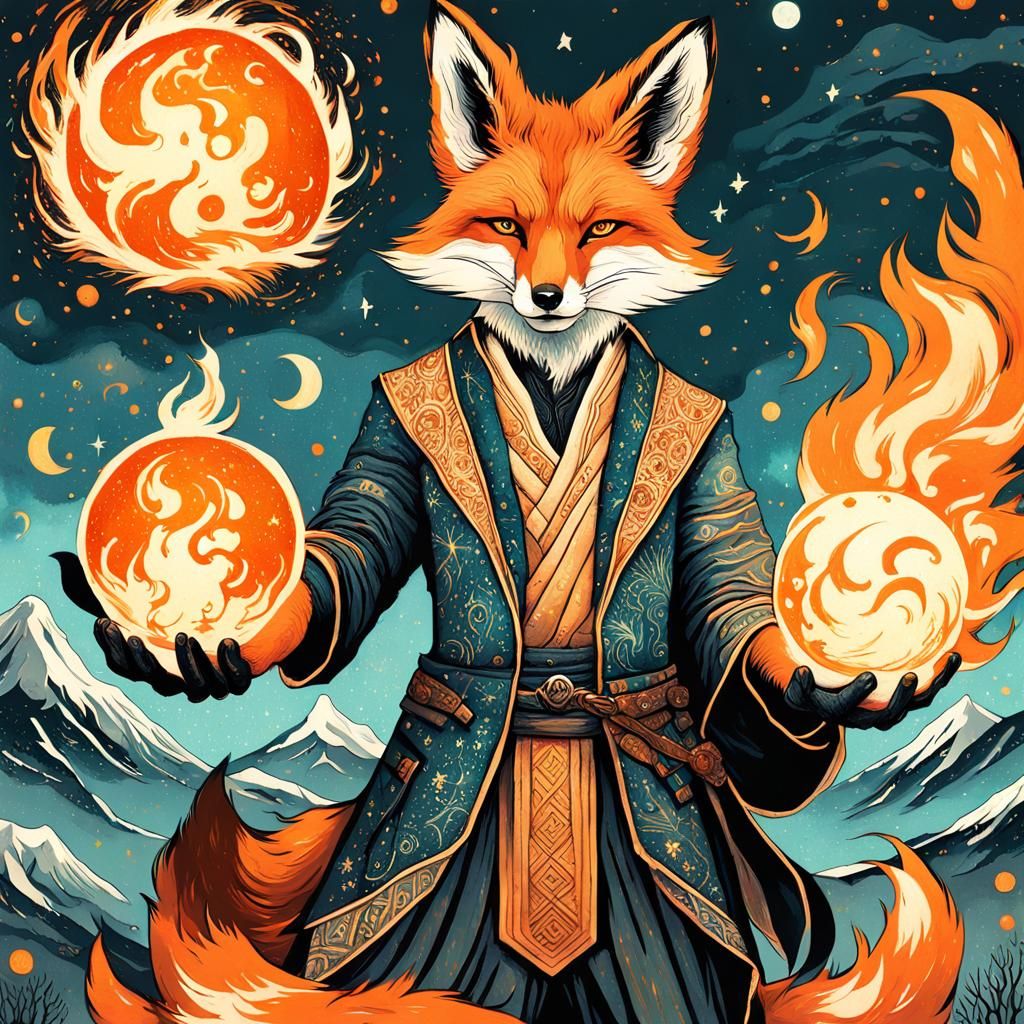 Fox Pyromancer - AI Generated Artwork - NightCafe Creator