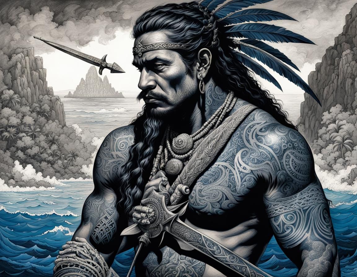 Queequeg The Harpooner - AI Generated Artwork - NightCafe Creator