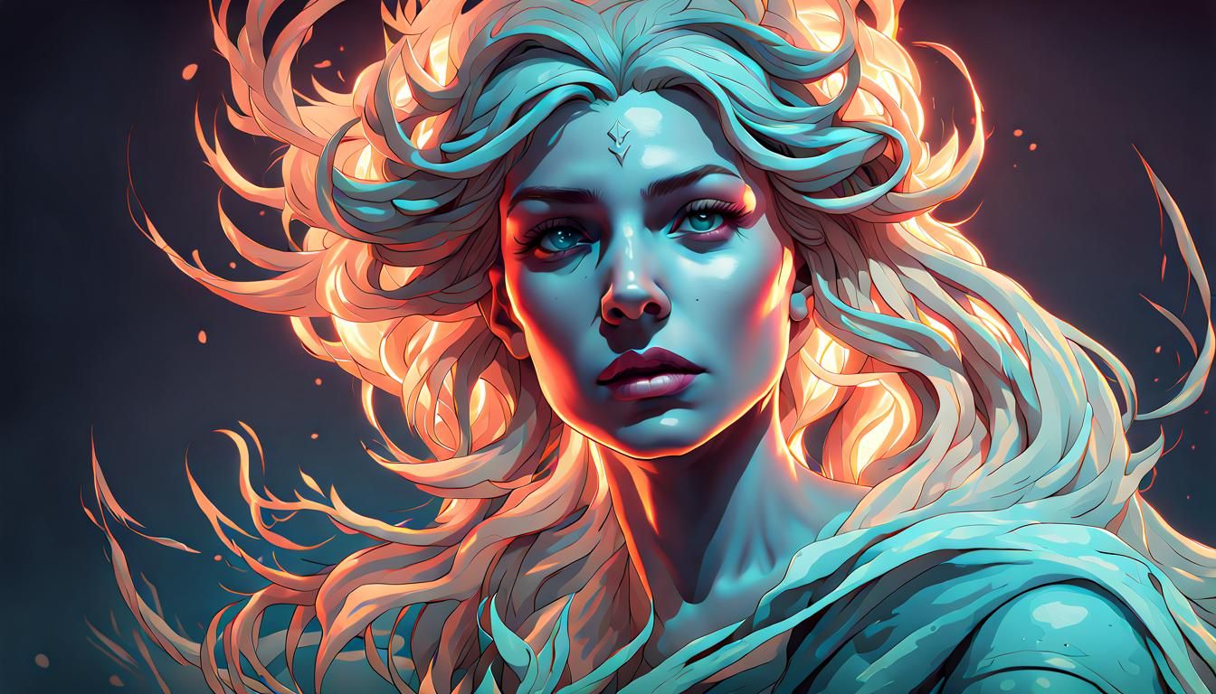 Ghost of woman, will of the wisp head and shoulders portrait, 8k ...