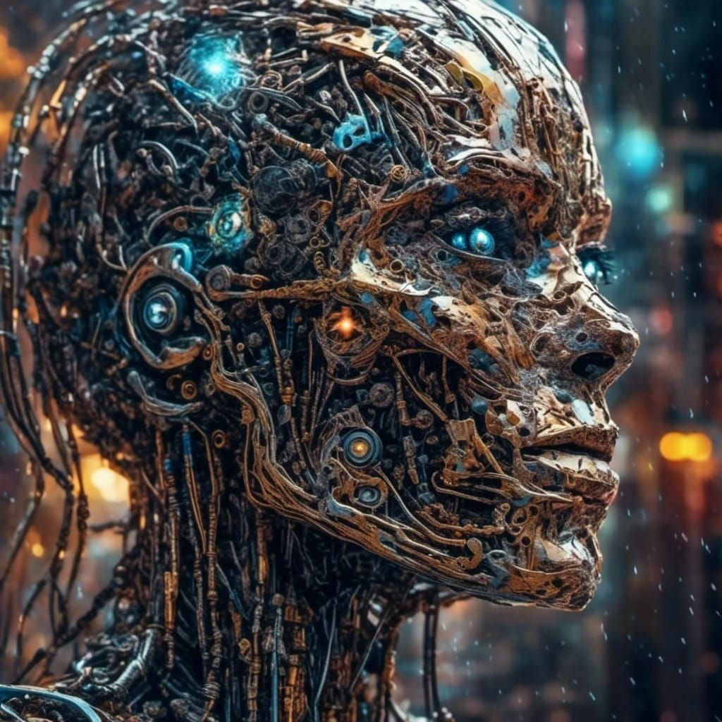 Robot terminator Android wired up. - AI Generated Artwork - NightCafe ...