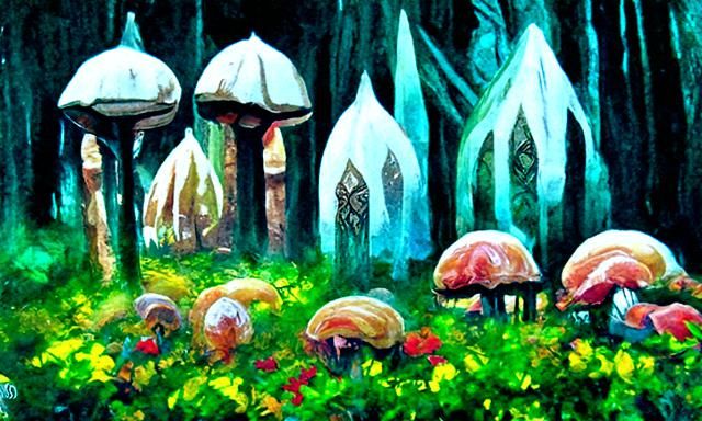 Eleven Mushroom Village - AI Generated Artwork - NightCafe Creator