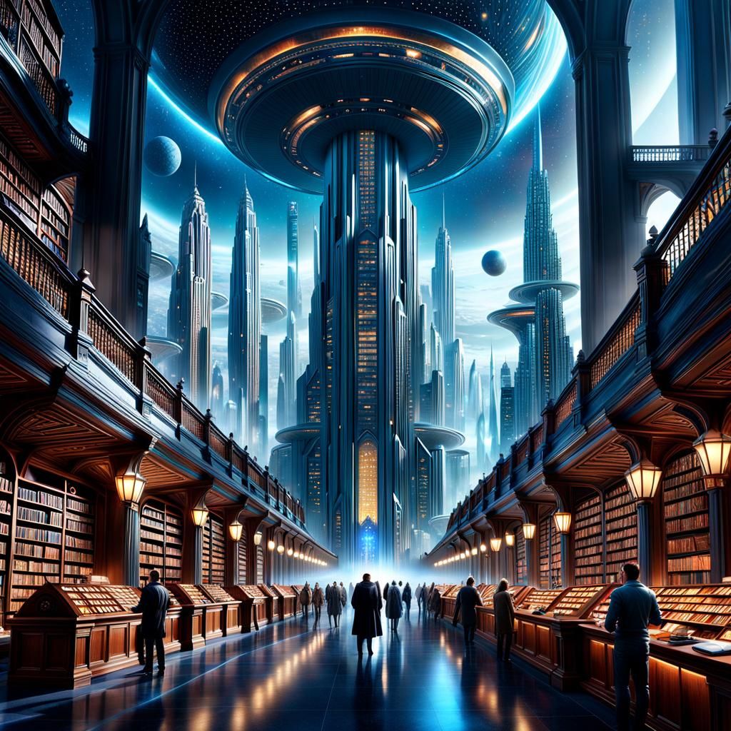 The library of universal knowledge - AI Generated Artwork - NightCafe Creator