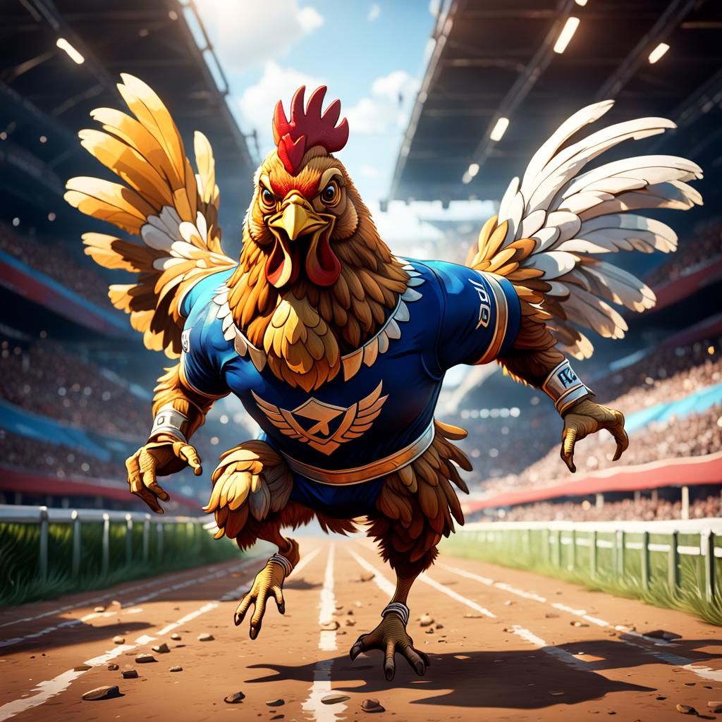 Olympic Games Chicken Sprint - AI Generated Artwork - NightCafe Creator