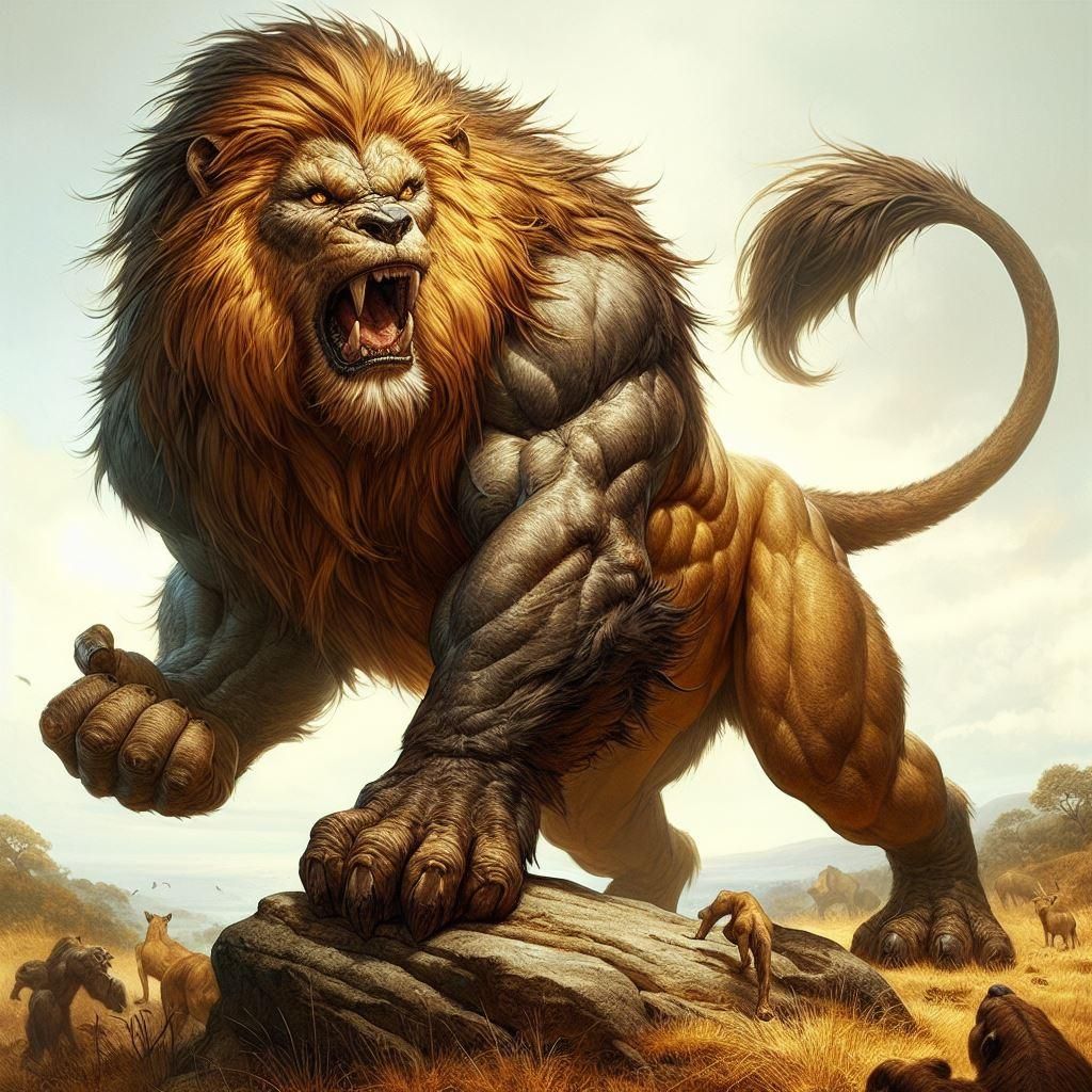 Gorrilla & Lion Fusion - AI Generated Artwork - NightCafe Creator