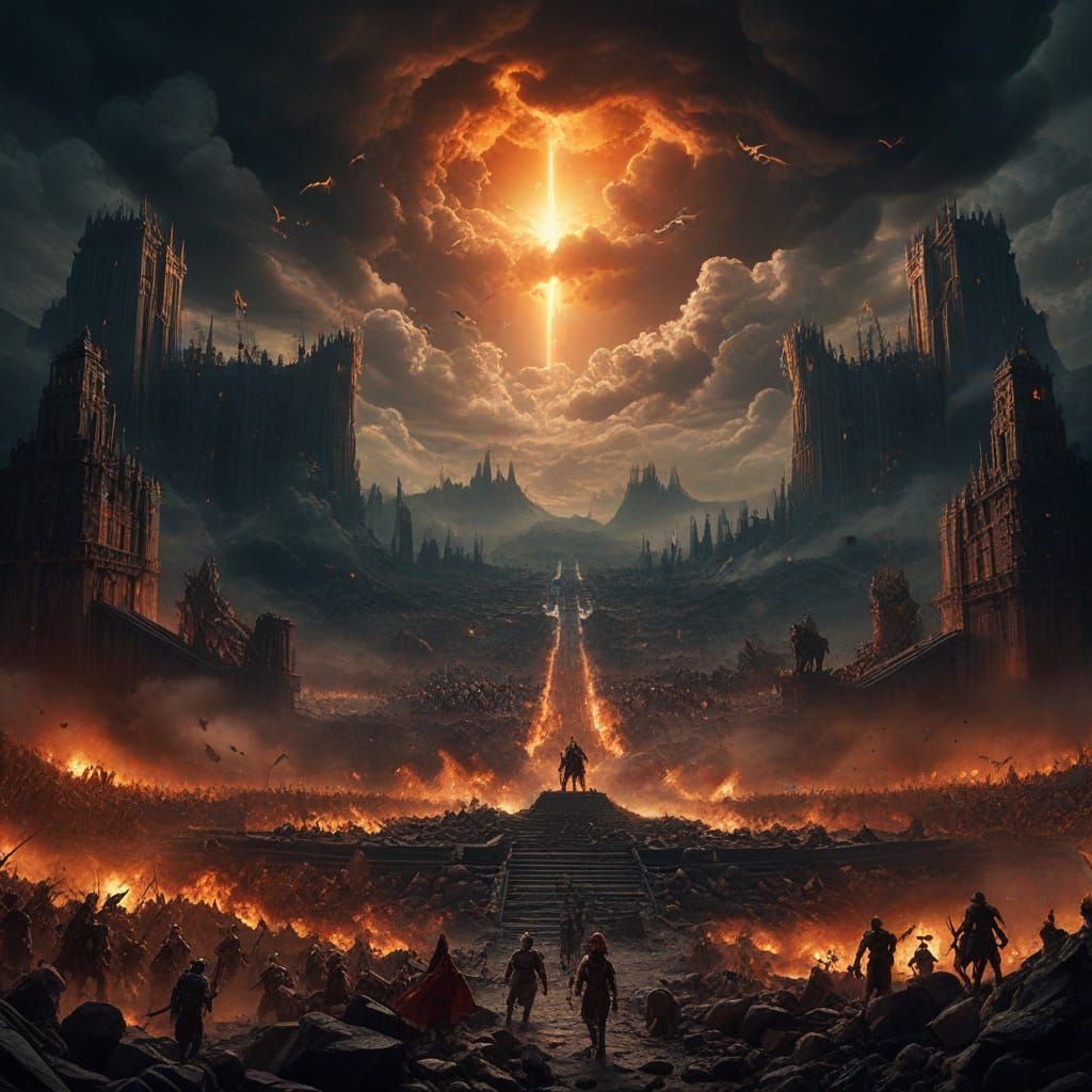 The Battle of Heaven and Hell - Epic Digital Matte Painting ...
