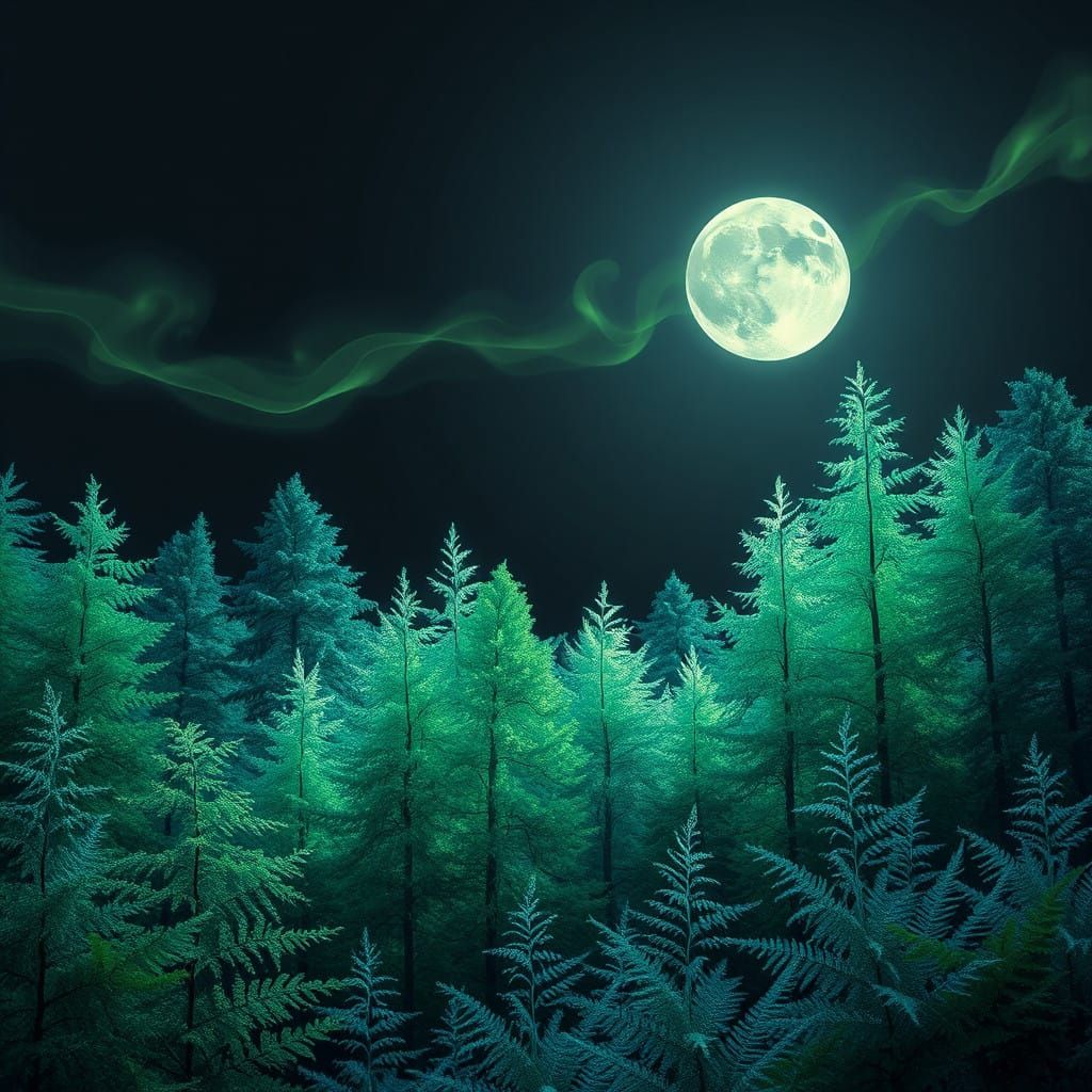 GREY & GREEN MOONLIT FOREST (challenge)