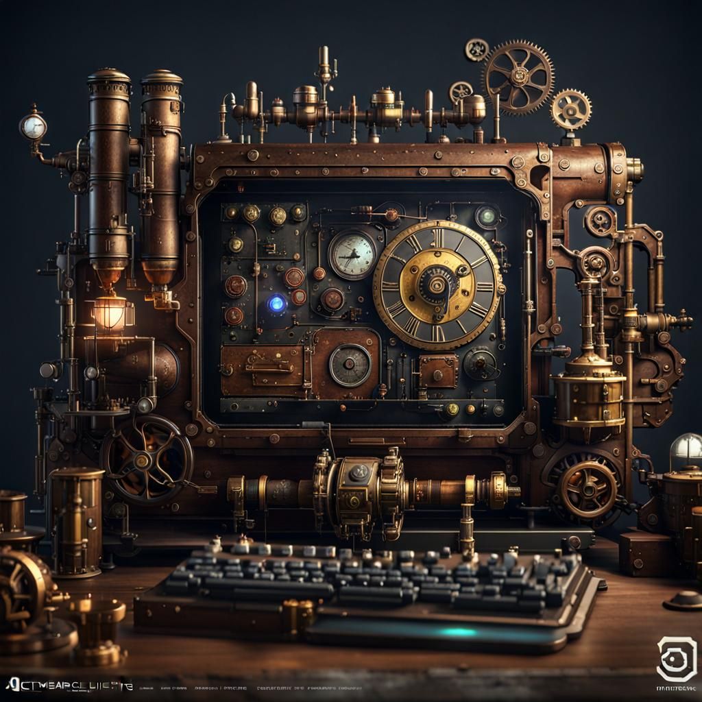 Steampunk computer - AI Generated Artwork - NightCafe Creator