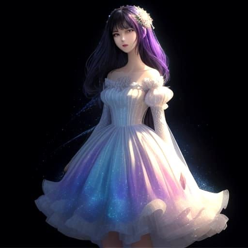 Digital Pixelation Art of a Woman in a Vibrant Neb... - AI Art